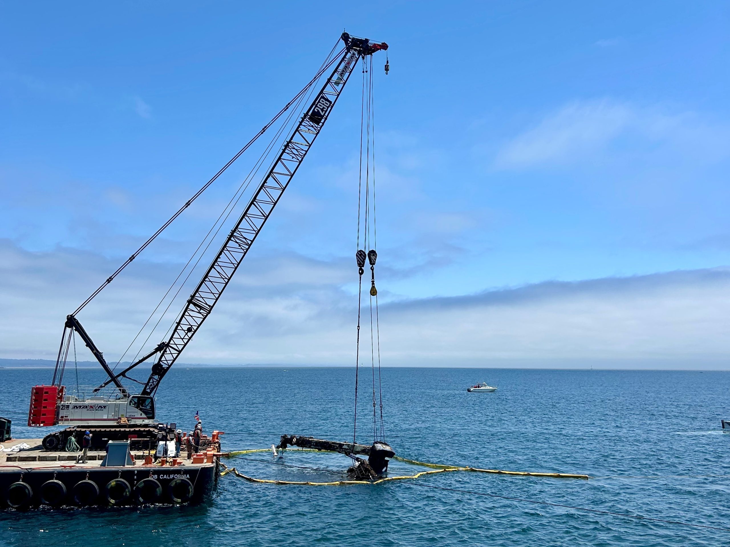 Sunken crane recovered from the ocean, nearly six months after Santa ...