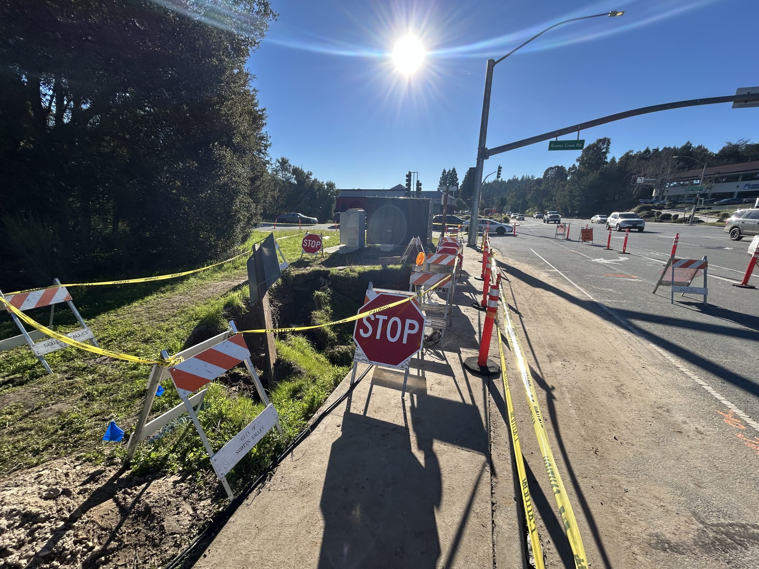 Large sinkhole in Scotts Valley requires the city council to declare an ...